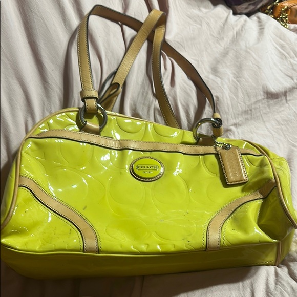 Coach | Bags | Coach Yellow Patent Leather Womens Bag | Poshmark